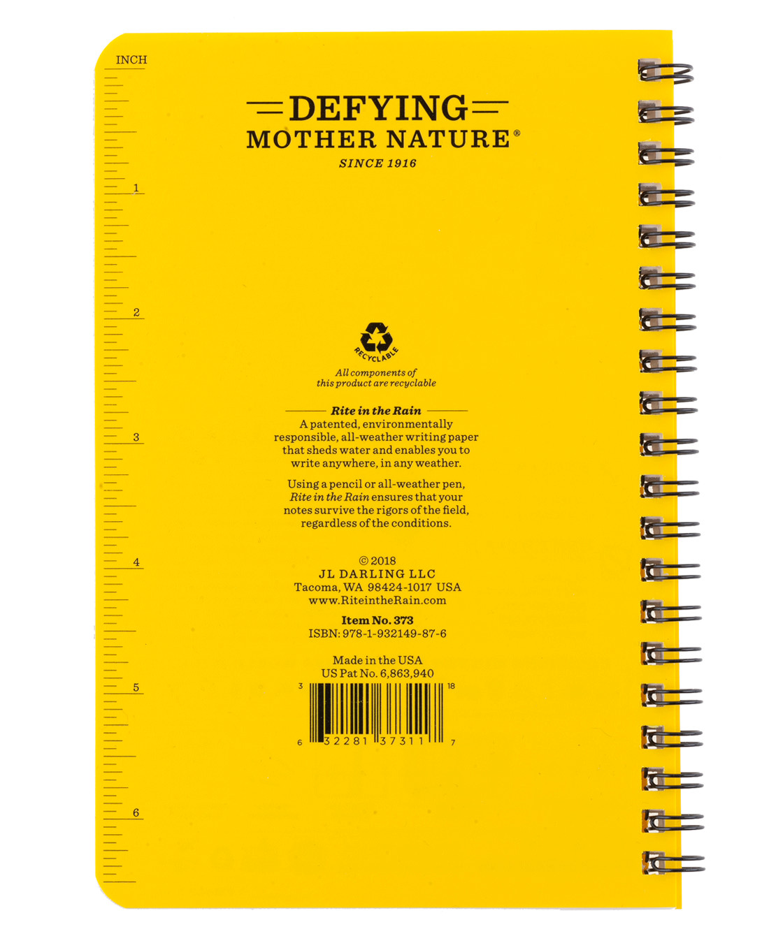 Rite in the Rain Side-Spiral Notebook Universal Yellow - 373 - TACWRK